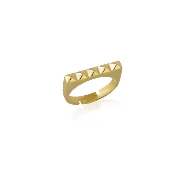 SPERO LONDON Pyramid Adjustable Ring - Gold