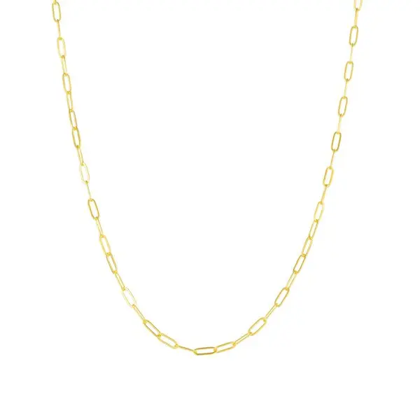 SPERO LONDON Sterling Silver Rectangular Chain Necklace - Gold
