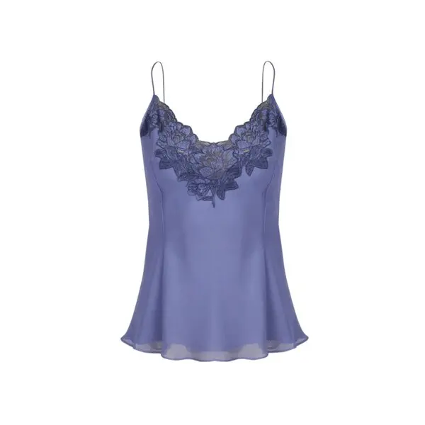 BOCAN COUTURE Luna Silk Lilac Cami And Short Set - Blue