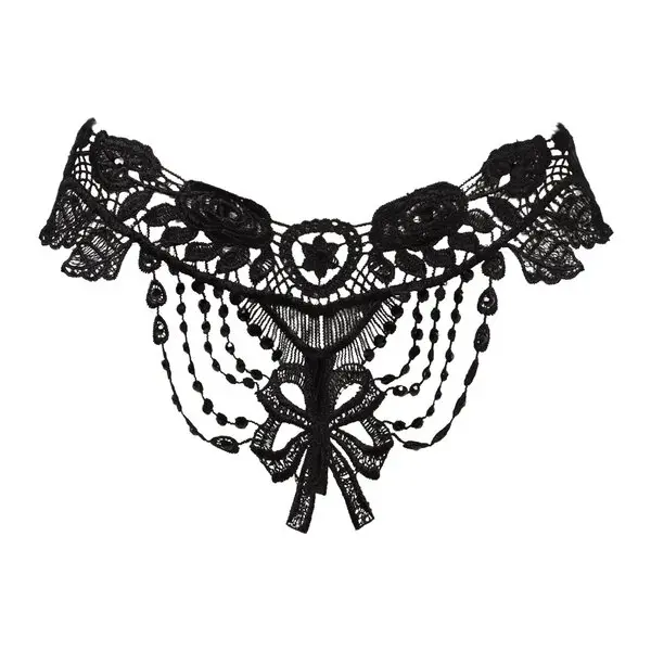BELLE ET BON BON Limited Edition Sparkling Crystal Bisoux French Knicker - Black