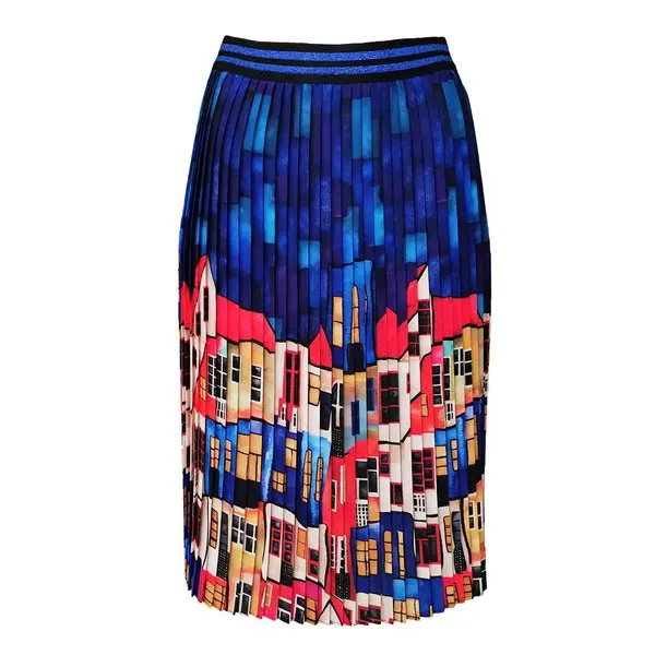 LALIPOP DESIGN Printed Pleated Midi Skirt
