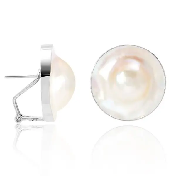 PEARLS OF THE ORIENT ONLINE Blister Pearl Stud Earrings - White