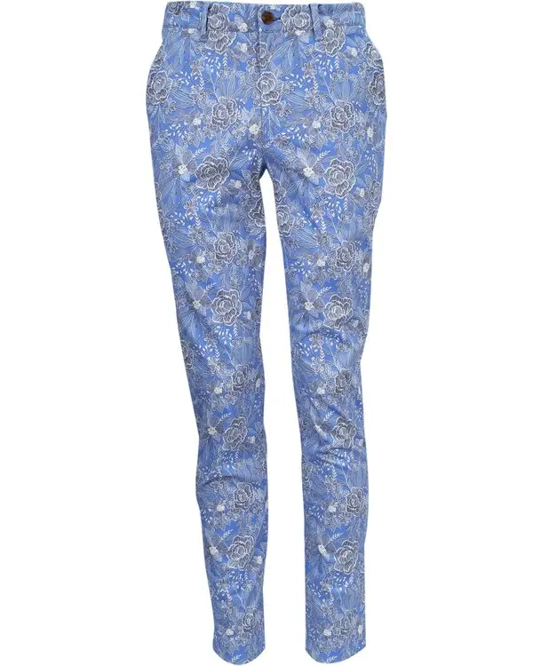 LORDS OF HARLECH Jack Handcut Floral Pant - Blue