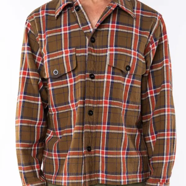 ARIKO Brown / Red Red/brown Bucky Flannel Overshirt - Brown/red