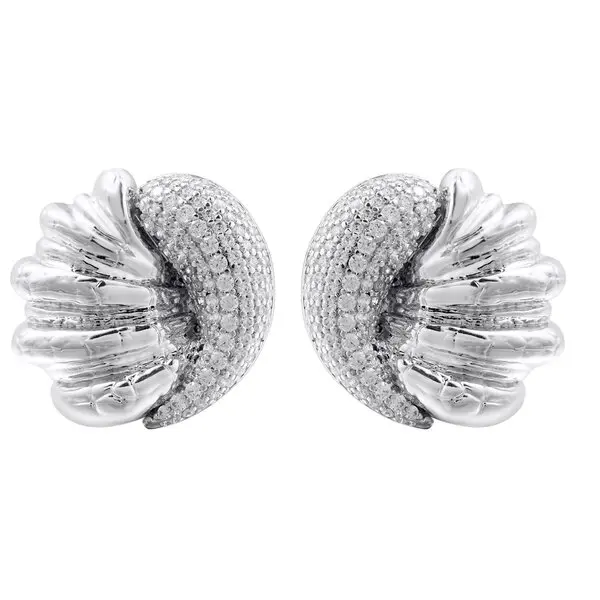 ONEWILDONE Go Off Sculpted Pavé Earrings - Silver