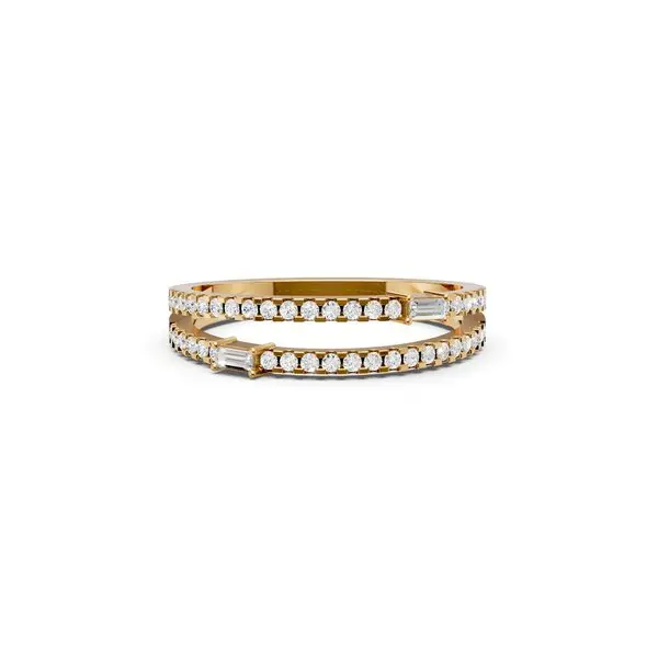 AYA FINE JEWELRY 0.31ct Lab-grown Diamond Double Band Ring In 14k Gold - Yellow