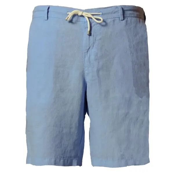 Jacques Zolty Valmont Linen Bermuda Shorts - Blue