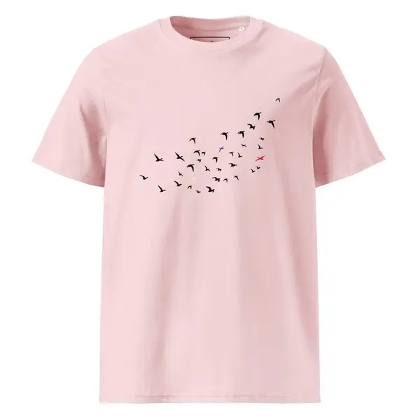ANCHOR & CREW Cotton Birds Where's William Going? Organic Cotton T-shirt - Pink
