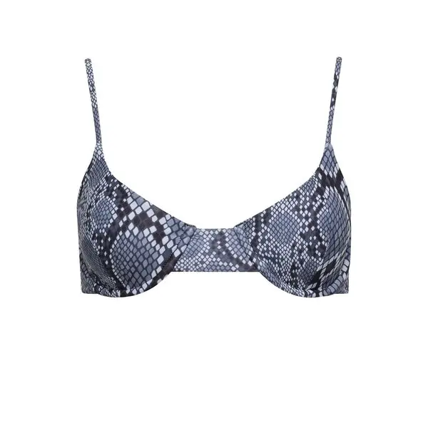 PLAYALUXE Palermo Underwire Bikini Top - Grey/black