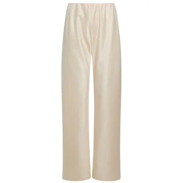 SELF-ADORE Olivette Satin-feel Straight-leg Pants - White