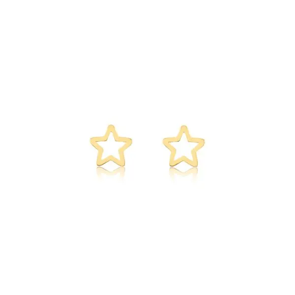 SOLIO JEWELLERY 18k Solid Gold Star Stud Earrings - Gold/yellow