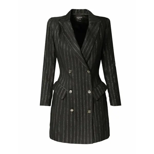 AVENUE N°29 Double Breasted Linen Blazer Dress