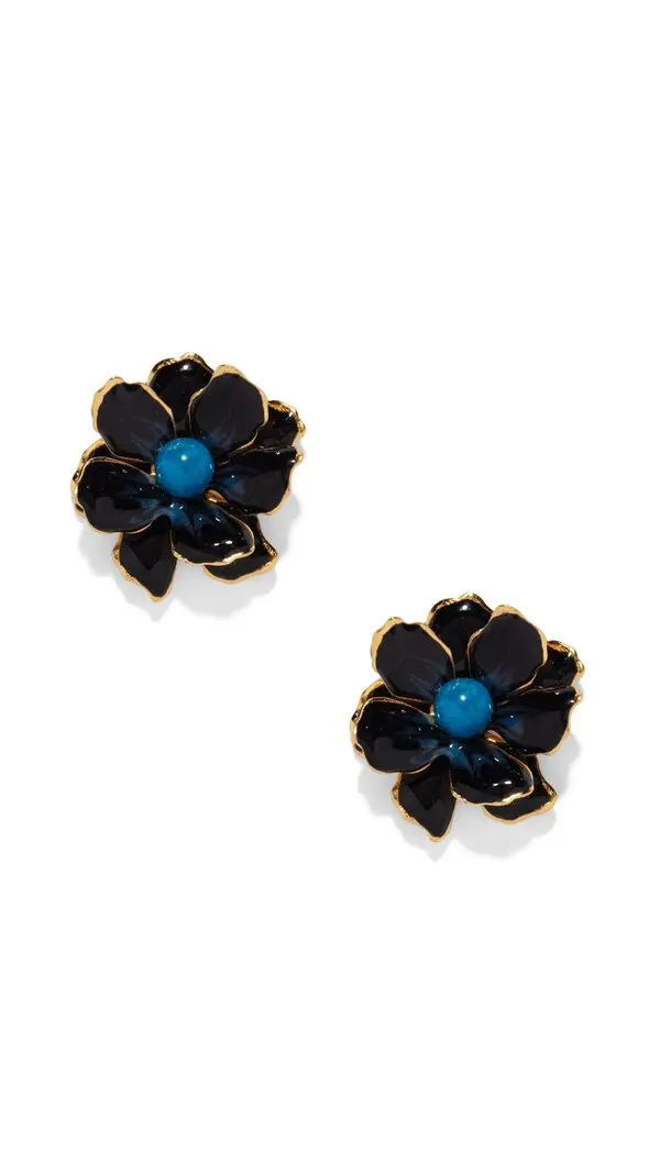 THE PINK REEF Small Onyx Jewel Box Stud Earrings - Black