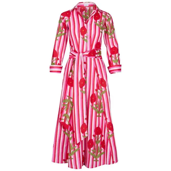 AT LAST... Marigold Cotton Dress - Red