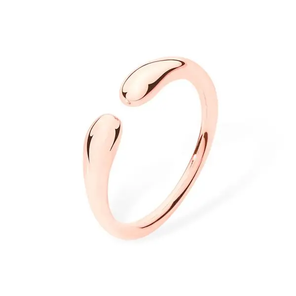 LUCY QUARTERMAINE Double Drop Ring In Vermeil - Rose Gold