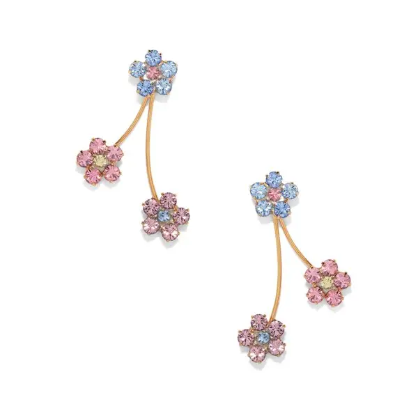 THE PINK REEF Crystal Dangle Earrings - Pink