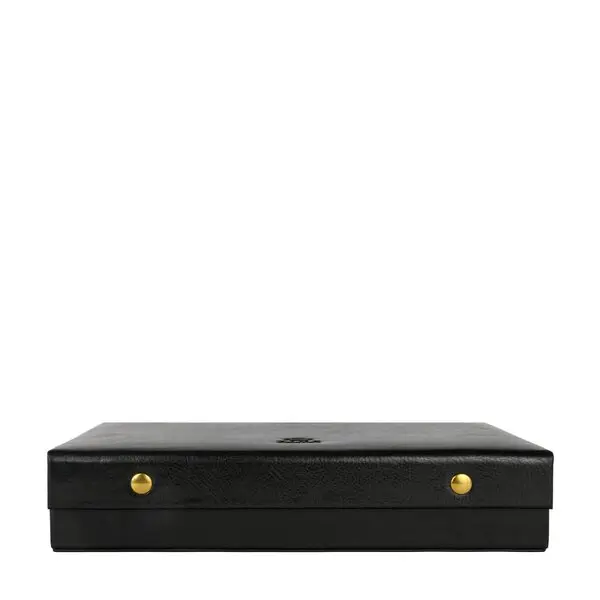 TIME RESISTANCE Leather Jewelry Box - Black
