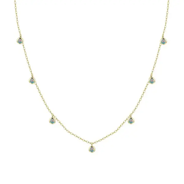 KAMARIA Opal Dew Drops Layering Necklace - Black