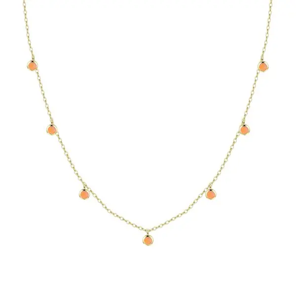 KAMARIA Opal Dew Drops Layering Necklace - Orange