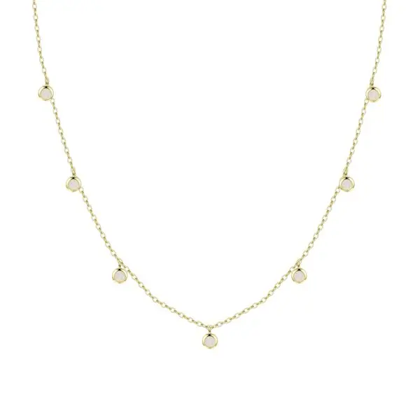 KAMARIA Opal Dew Drops Layering Necklace - White