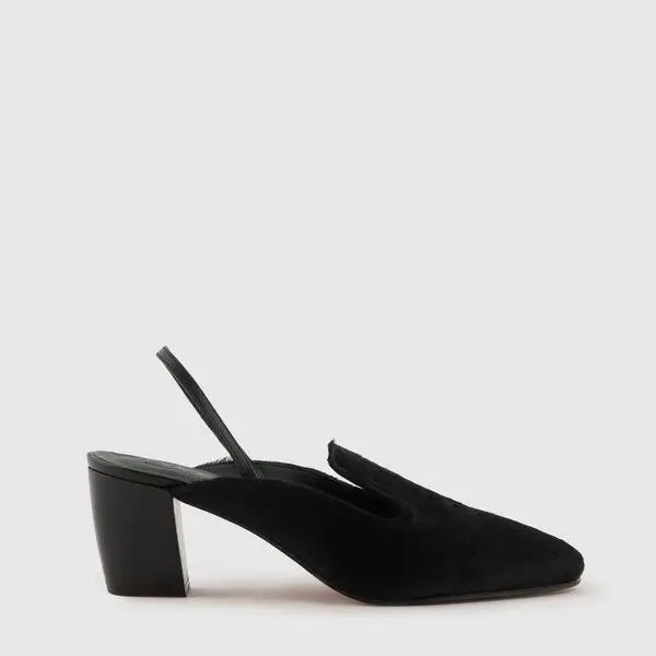 MARIANO SHOES Belém Fur Effect Slingback Slipper - Black