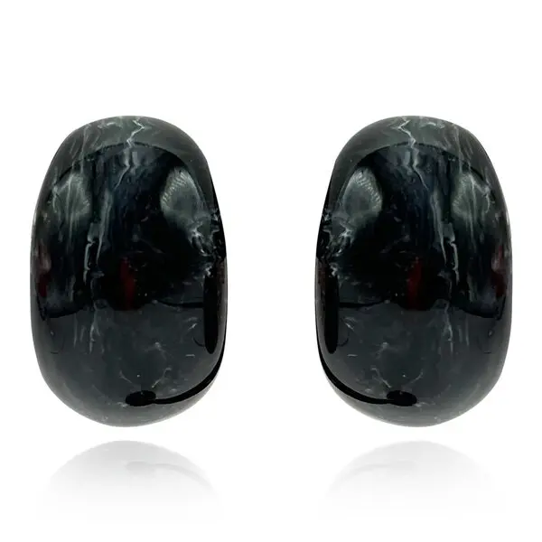 MICHAEL NASH JEWELRY Resin Semi Hoop Clip On Earrings - Black