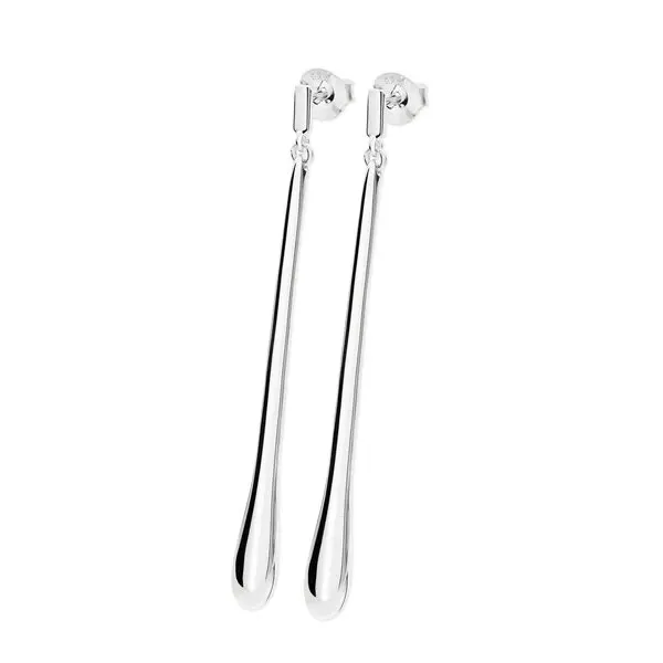 LUCY QUARTERMAINE Solid Sterling Long Drop Stud Earrings - Silver