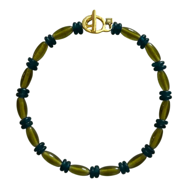 SCCOLLECTION Beaded Choker Necklace - Green/blue