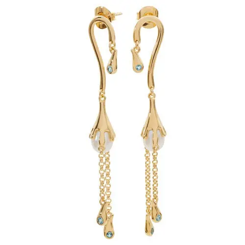 LUCY QUARTERMAINE Pearl Couture Drop Earrings - Gold