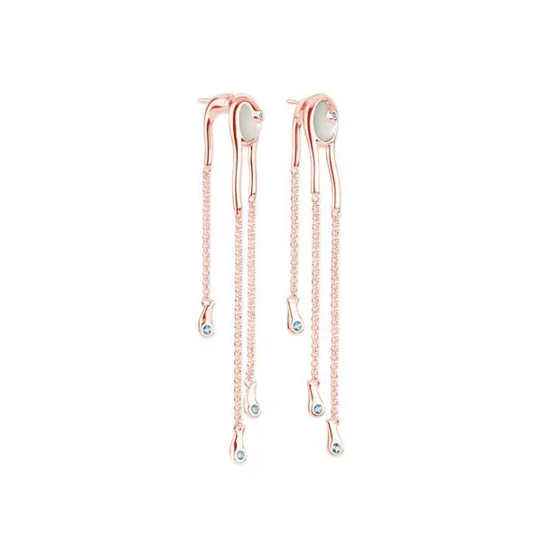 LUCY QUARTERMAINE Pearl Couture Drop Earrings - Rose Gold