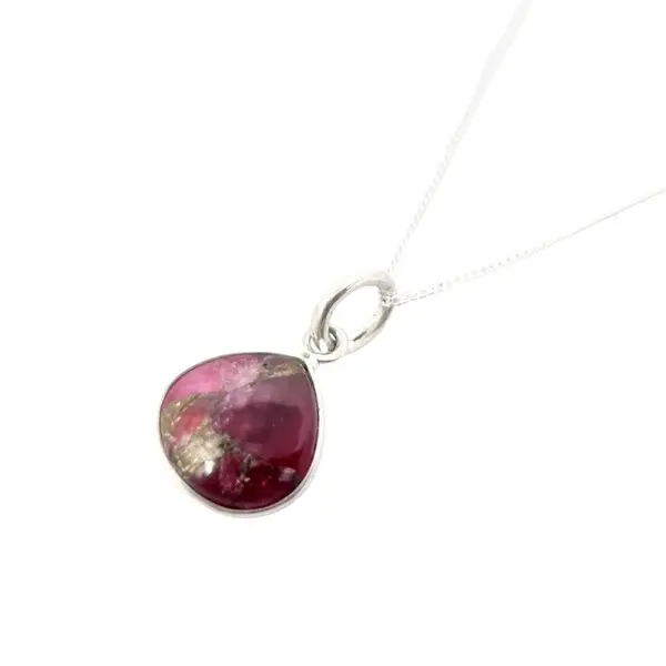 HARFI Garnet Sterling Silver Necklace - Red/silver