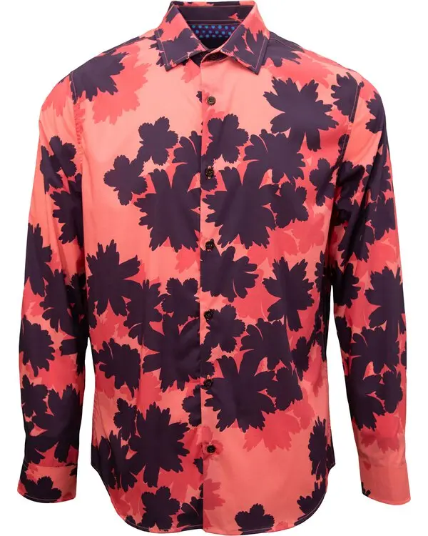 LORDS OF HARLECH Norman Salerno Floral Shirt Rosa - Red