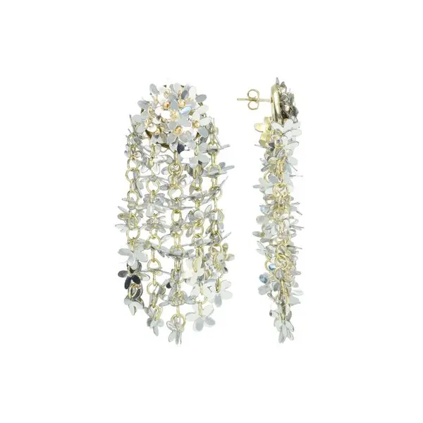 LOTT. GIOIELLI Sequin Flower Rain Dangle Earrings - Silver