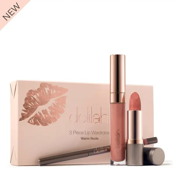 DELILAH Three Piece Lip Wardrobe| Warm Nude - Brown