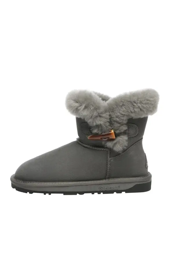 EVERAU AUSTRALIA Robin Horn Toggle Button Mini Boots - Grey
