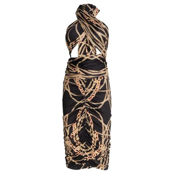 CIRCULAR PATH Multi-tie Bodycon Midi Dress