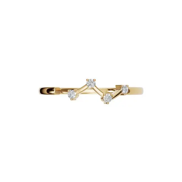 AYA FINE JEWELRY 18k Gold Round Diamond Open Ring - Yellow/white/rose Gold