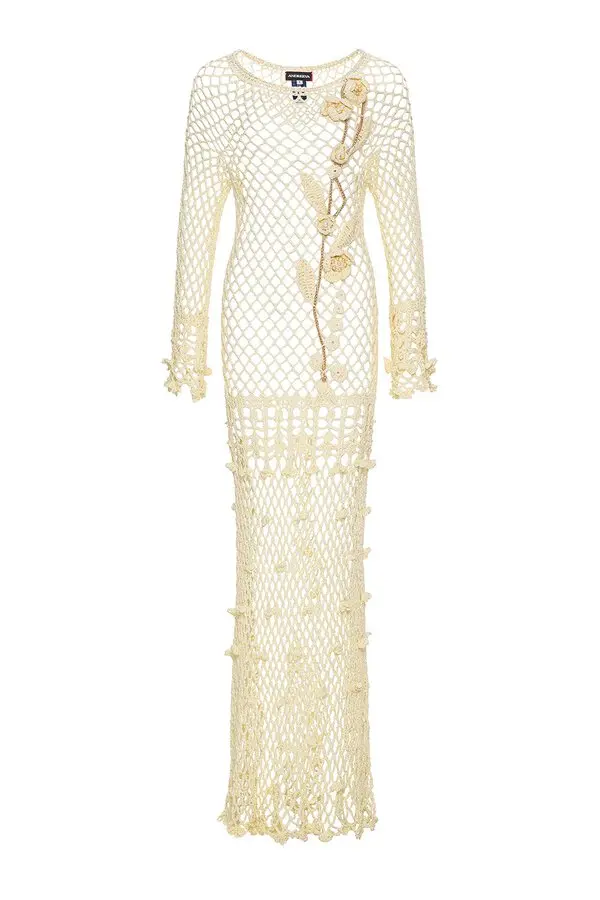 ANDREEVA Handmade Crochet Maxi Dress - Yellow