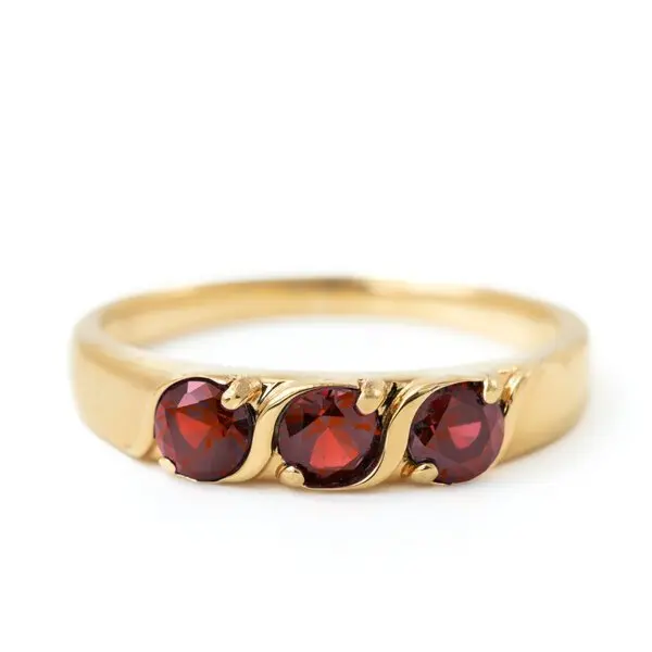 BELINDA JEWELZ Garnet Vintage Ring - Red