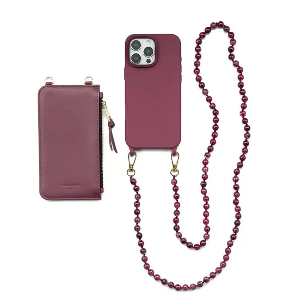 CORDÉE CASES Scarlett 3-piece Crossbody Phone Case Set Burgundy - Red