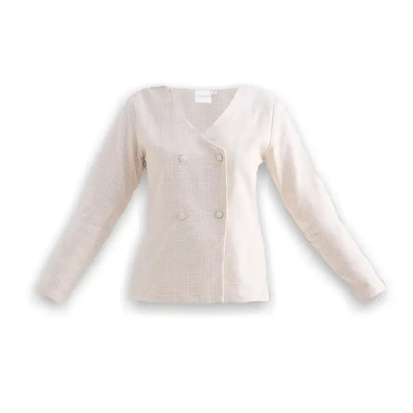 REISTOR Fitted Cotton Tweed Jacket - White