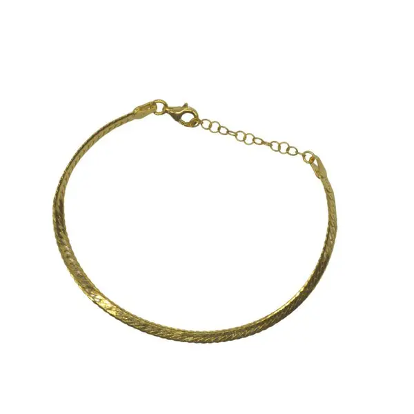 SPERO LONDON Italian Sterling Silver Herringbone Bracelet - Gold
