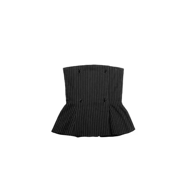 IOANA CIOLACU Striped Corset - Black
