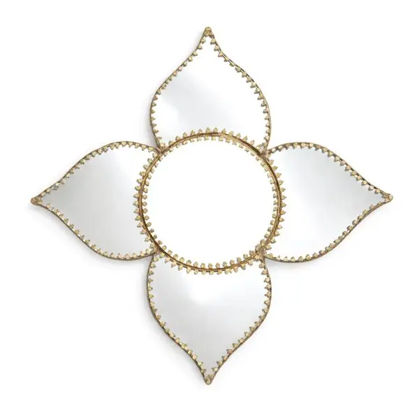 LILA RASA Clover Jewelled Brass Mirror - Gold