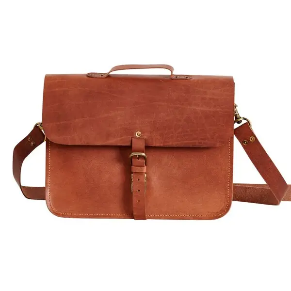 VIDA VIDA Handmade Leather Laptop Bag - Brown
