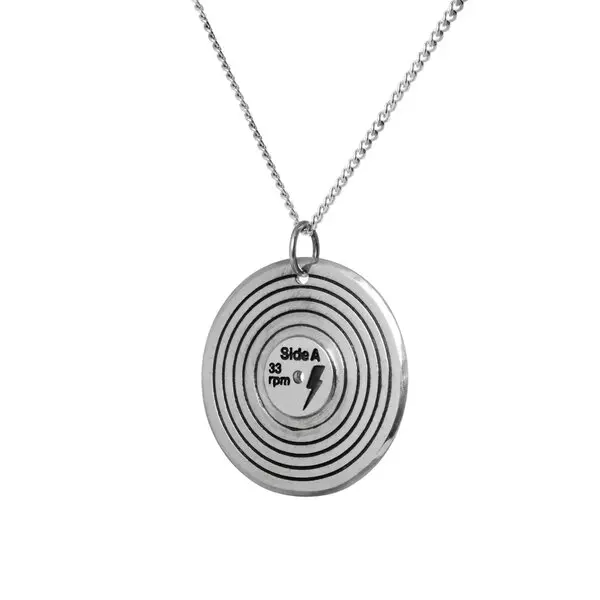 EDGE ONLY Vinyl Pendant Necklace - Silver