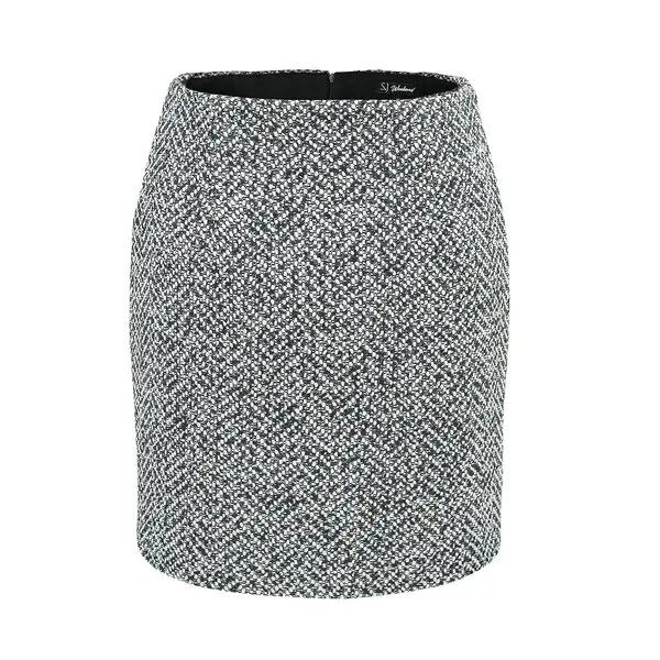 SMART AND JOY Straight Tweed Skirt