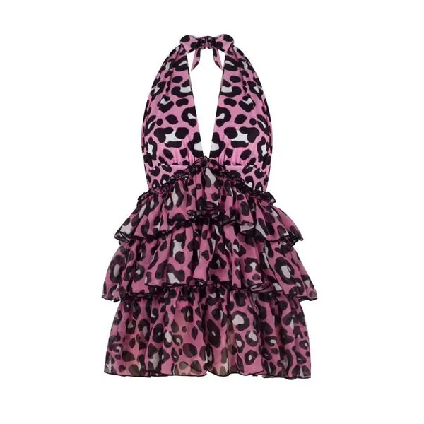 NUR KARAATA Bellano Leo Mini Dress