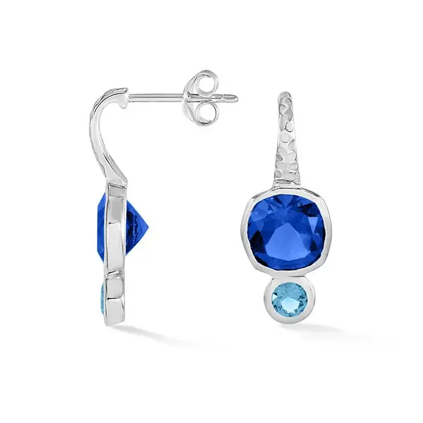 DOWER & HALL Hammered Hoop Earrings - Silver