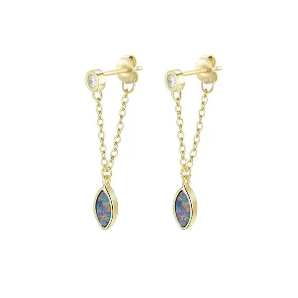 KAMARIA Full Swing Opal Dangle Earrings - Black